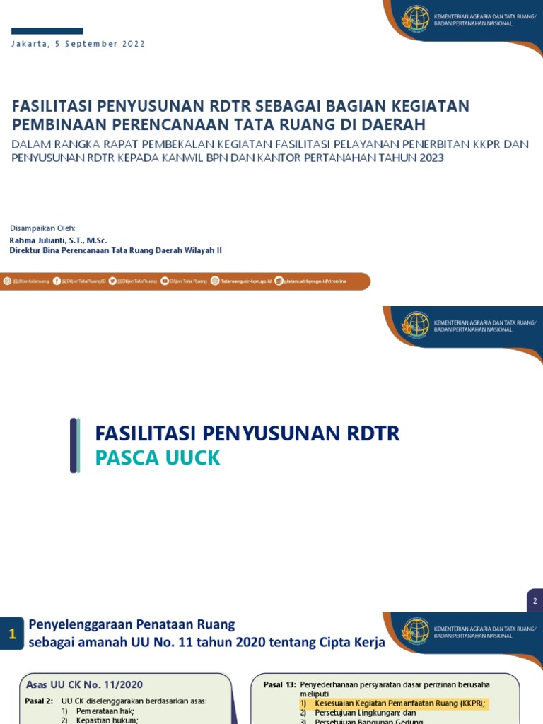 Optimalisasi RDTR dan KKPR Pasca UUCK | PDF