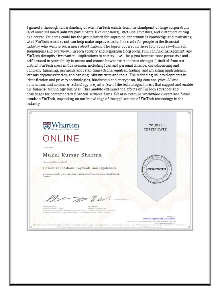 Fintech - Mukul Kumar Sharma | PDF