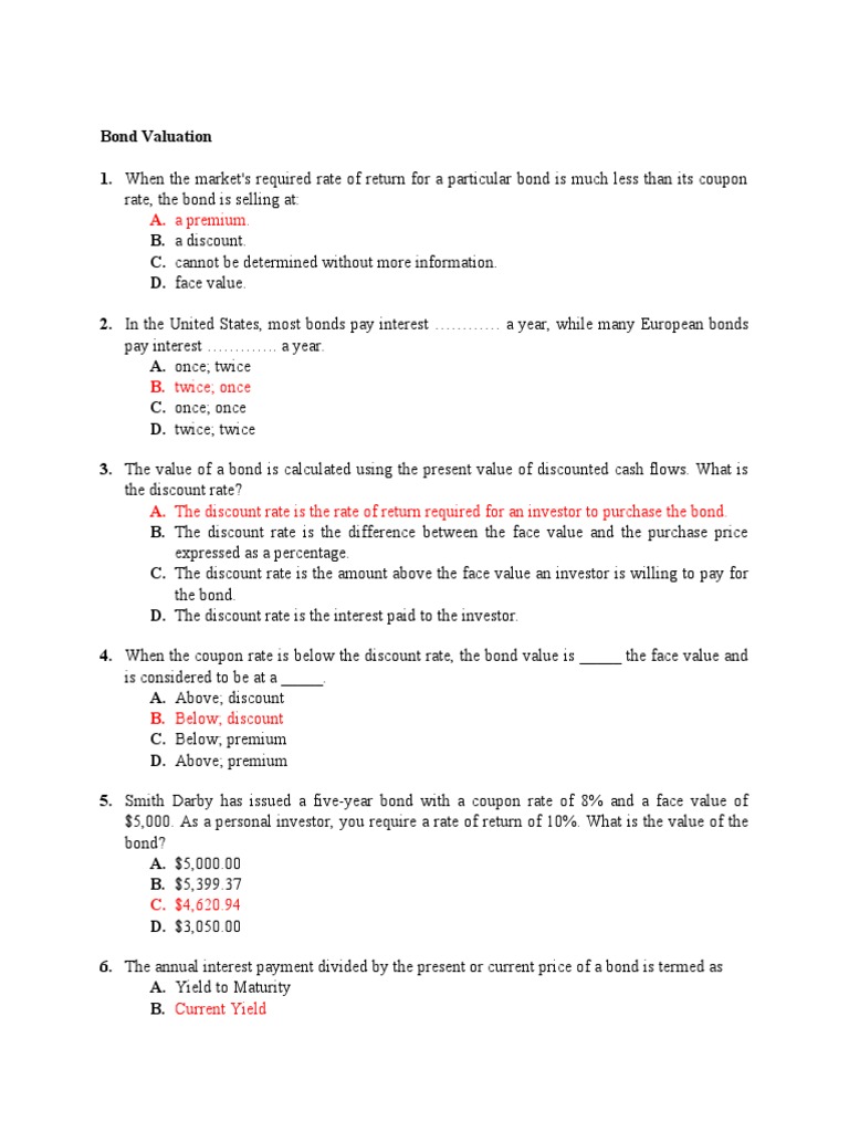 Weekly Quiz 2 | PDF | Bonds (Finance) | Yield (Finance)