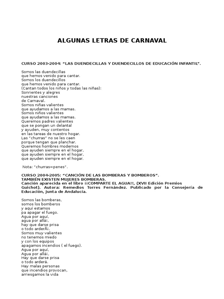 Letras de Carnaval | PDF | Carnaval
