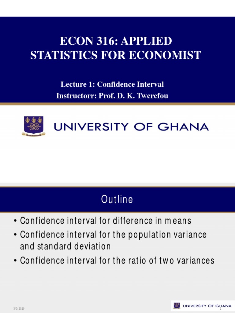 Lecture 1 CONFIDENCE INTERVAL | PDF | Chi Squared Distribution | Confidence Interval