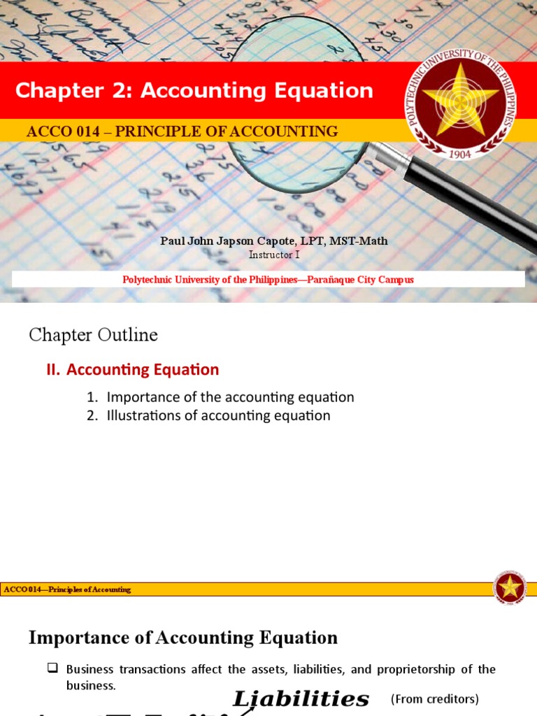 Understanding the Accounting Equation | PDF | Promissory Note ...