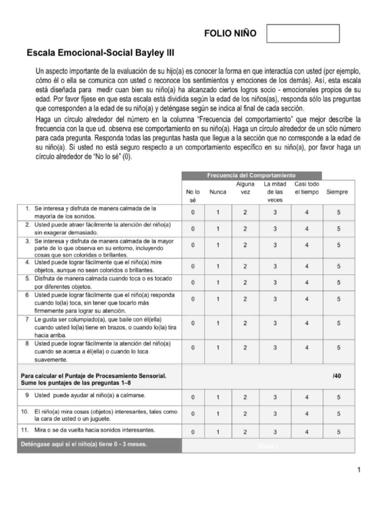 Escalas Bayley | PDF