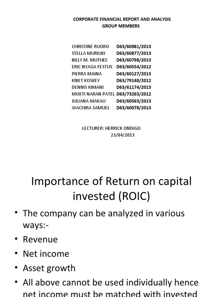 Importance of Return On Capital Invested - ROIC - 1 | PDF | Equity (Finance) | Revenue