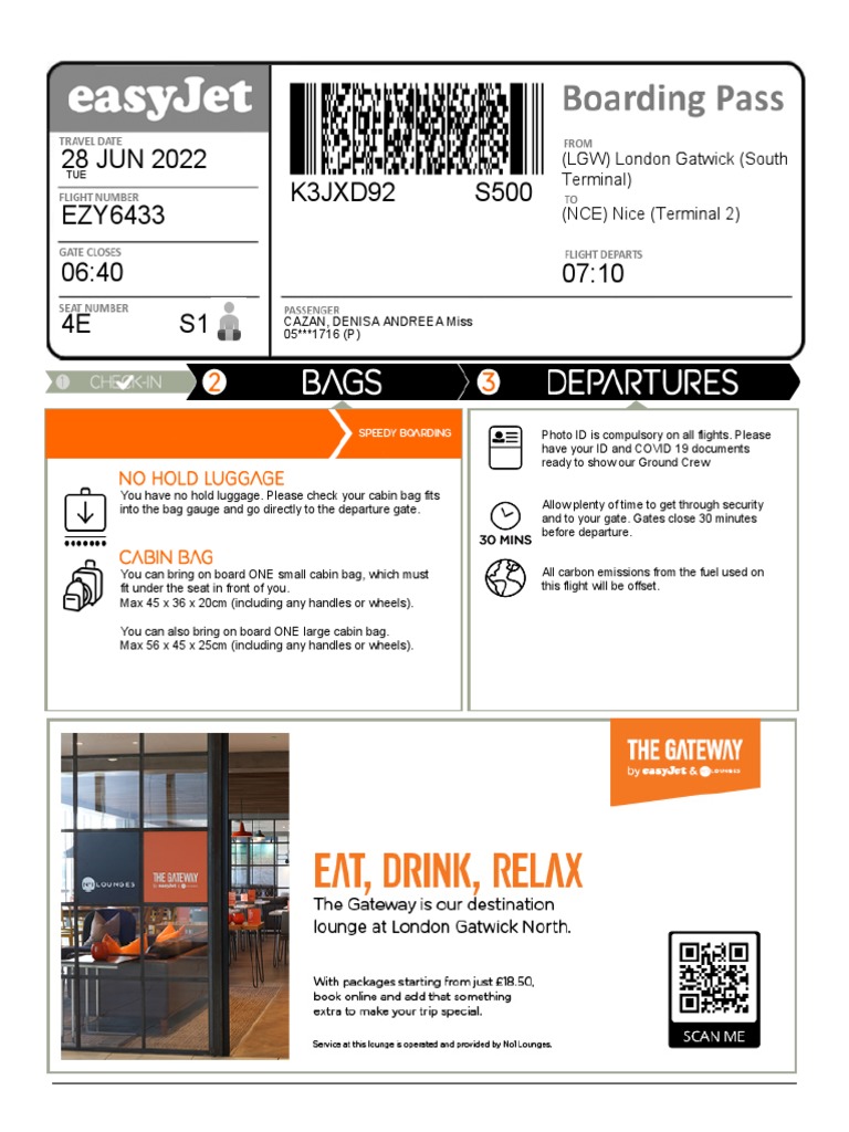 Boarding Pass | PDF | Aviation | Transport