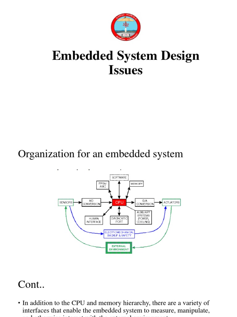 4-Embedded System Design Issues | PDF | Embedded System | Central Processing Unit