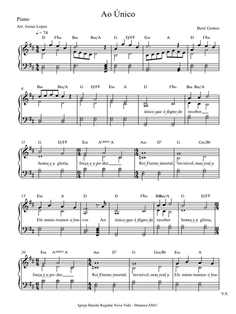 Ao Único - Piano | PDF