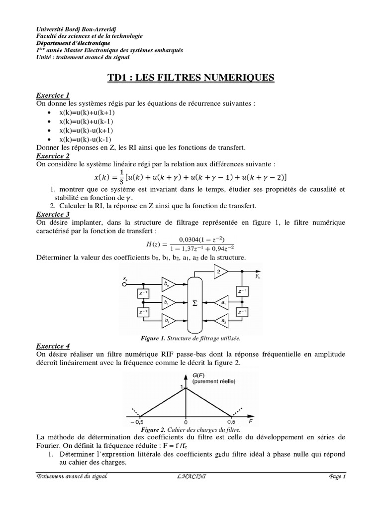 TD Tas | PDF | Filtre (électronique) | Informatique