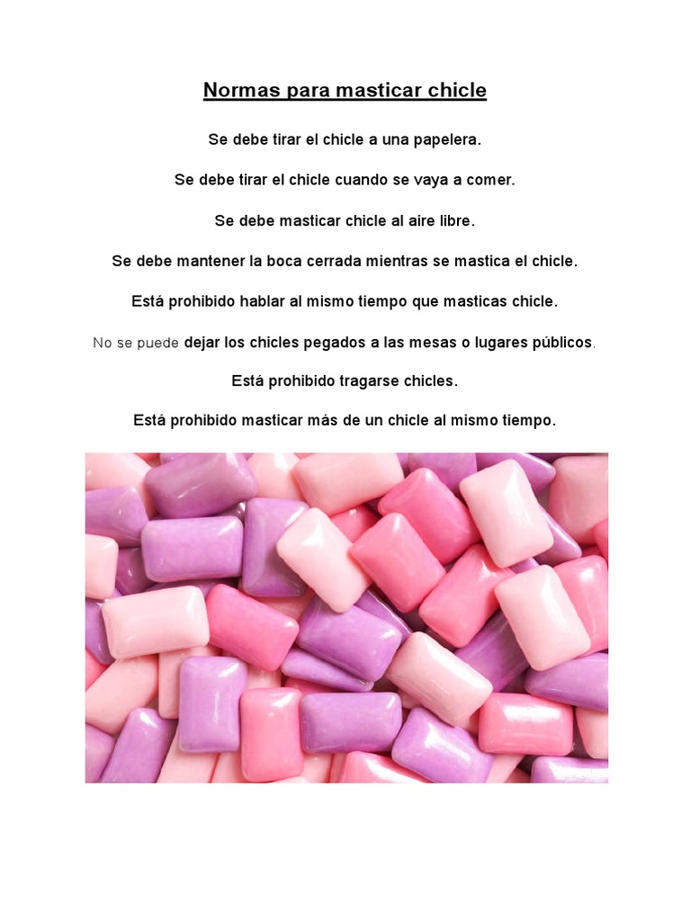 Normas para masticar chicle | PDF