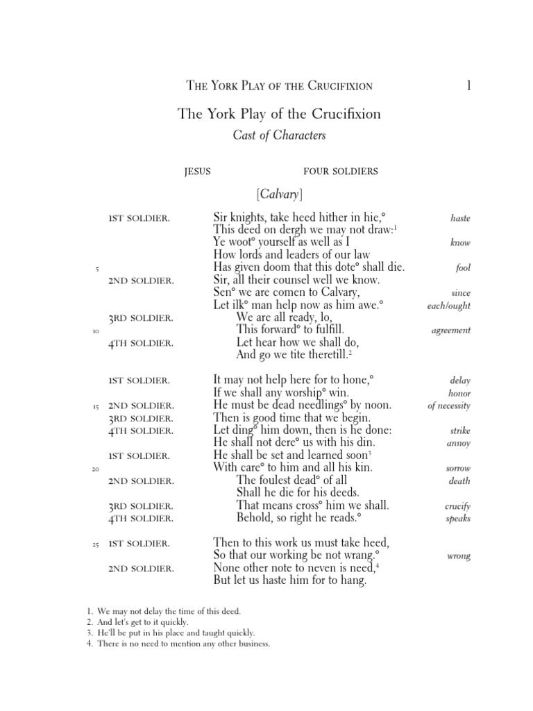 The York Play of The Crucifixion | PDF | Crucifixion Of Jesus