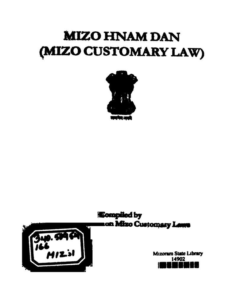 Mizo Hnam Dan Ed. 1st | PDF