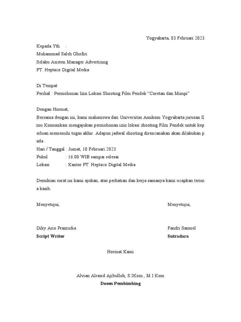 Contoh Surat Izin | PDF