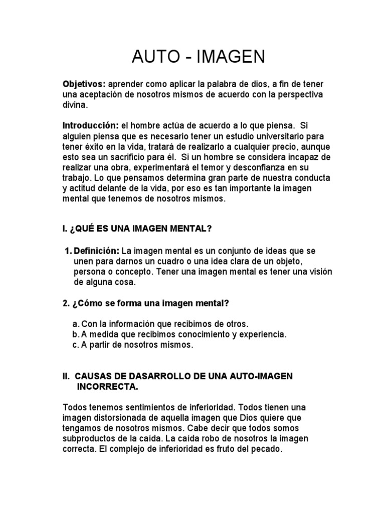 Autoimagen y Perspectiva Divina | PDF | Experiencia