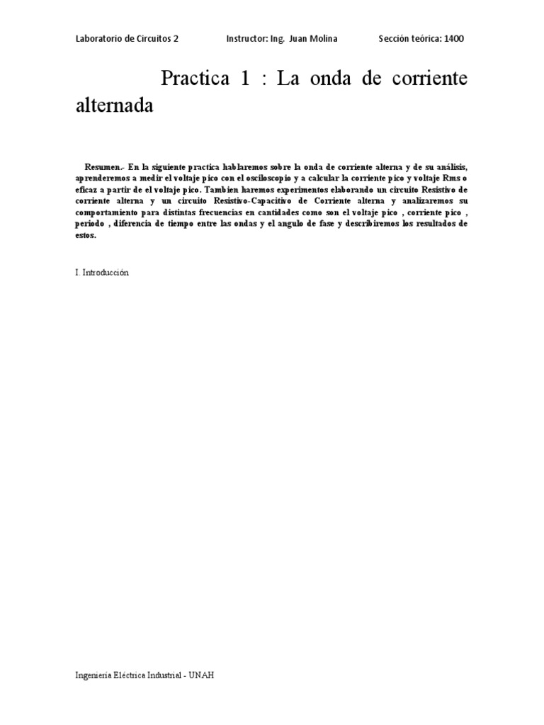 Practica 1 (Parte Fernando) | PDF | Impedancia eléctrica | voltaje