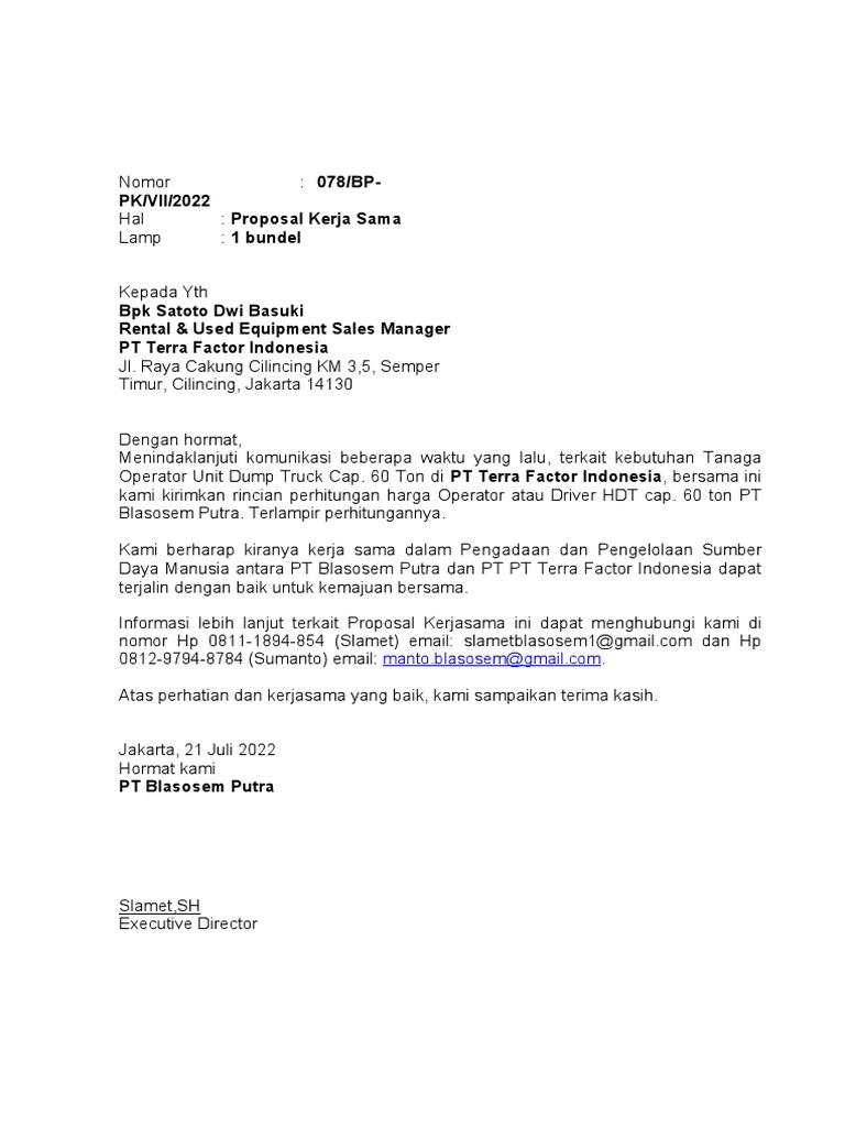 Surat Pengantar - Proposal | PDF | Bisnis