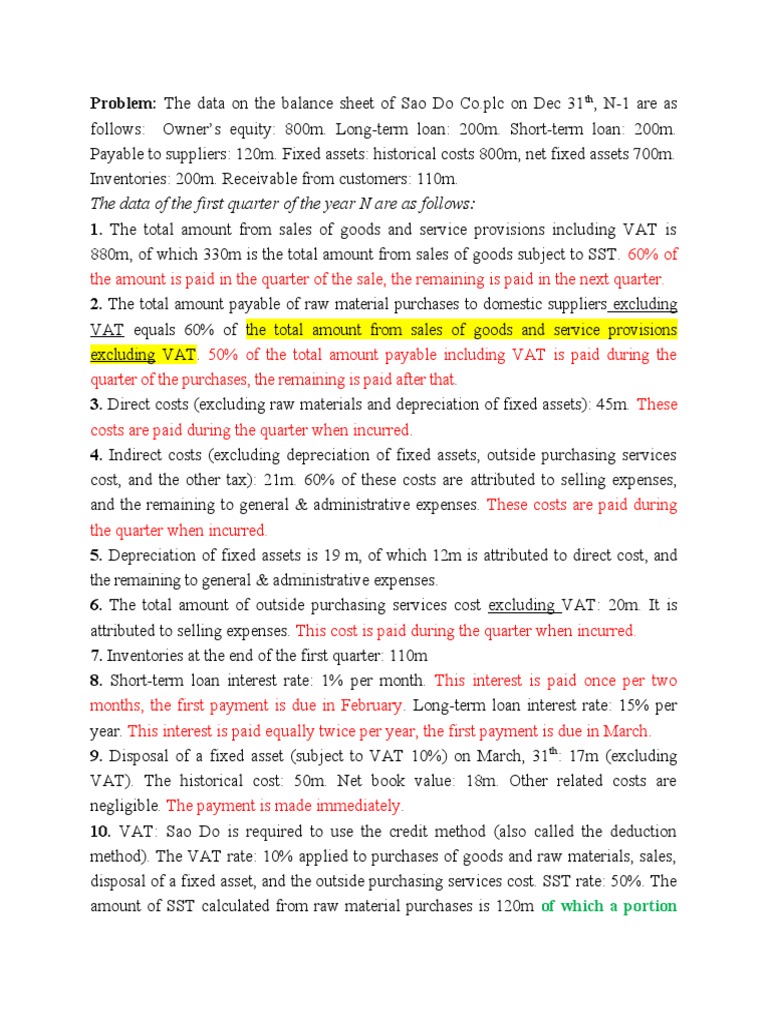 Problem FS | PDF | Value Added Tax | Expense