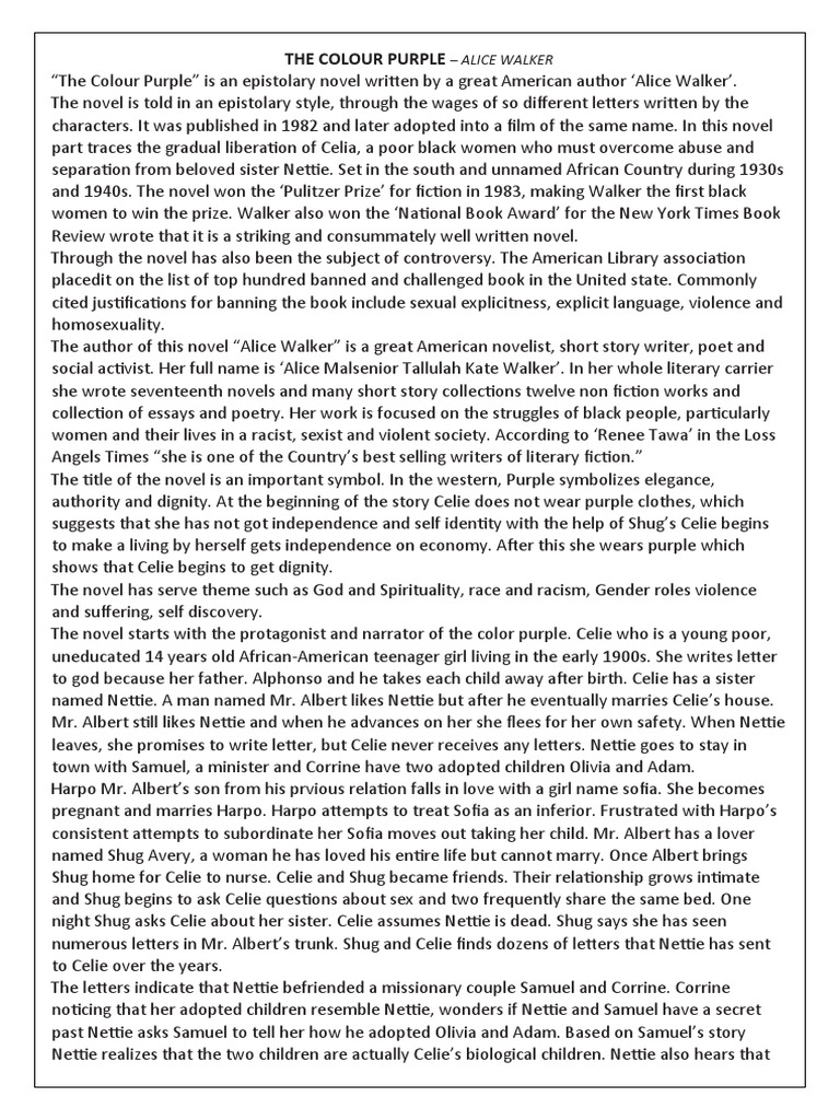 The Colour Purple | PDF