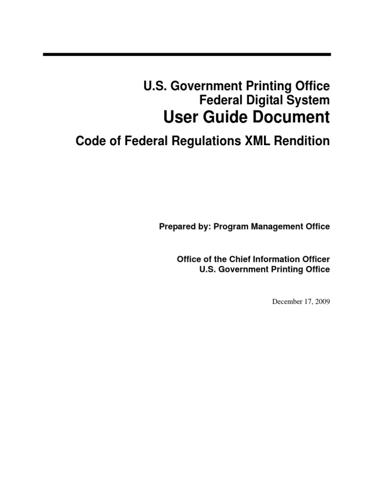 Cfr Xml User Guide V1 Pdf Xml Xml Schema 