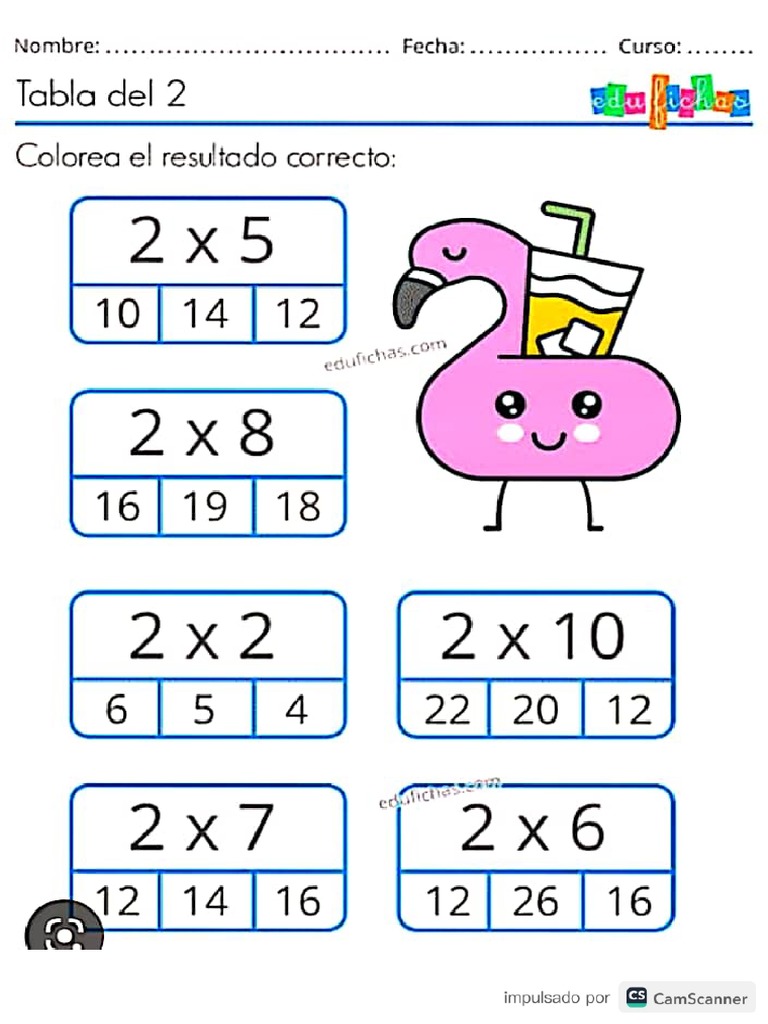 Multiplicación Del 2 | PDF