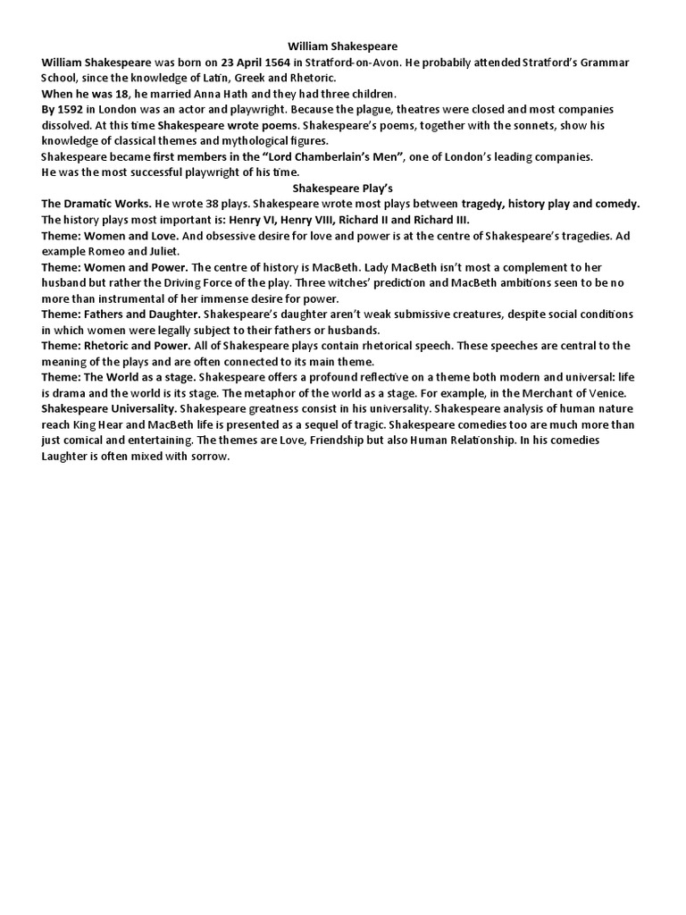 William Shakespeare | PDF
