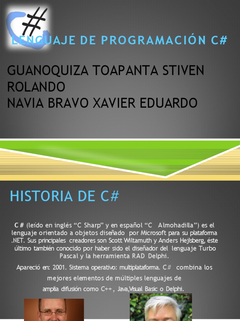Diapositva C# | PDF | C Sharp (lenguaje de programación) | Objeto (informática)