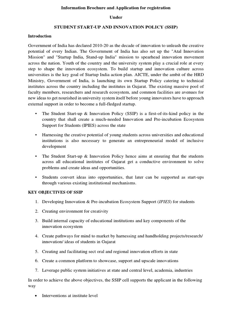 SSIP Project Proposal Format | PDF | Startup Company | Small Business ...