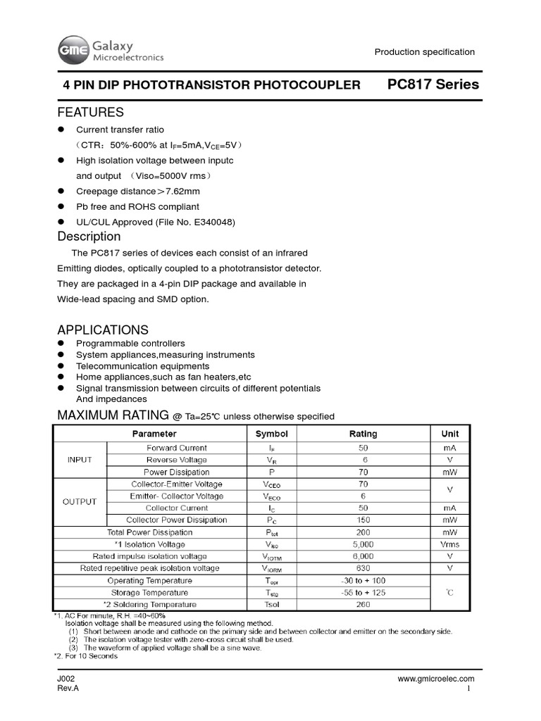 Datasheet | PDF | Electrical Equipment | Electronics