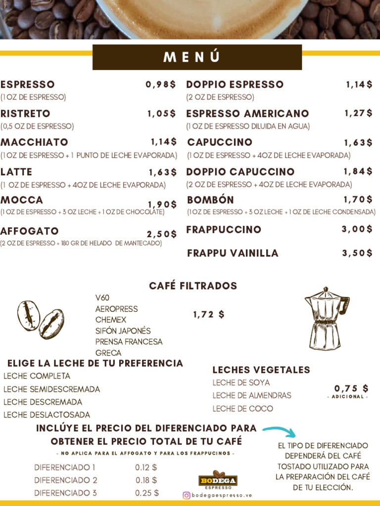 Menú - Bodega Espresso | PDF | Alimentos | Cocina