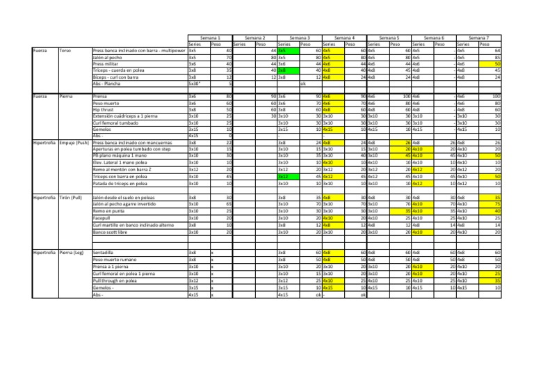 Rutina PPL | PDF | Entrenamiento de fuerza | Aptitud física