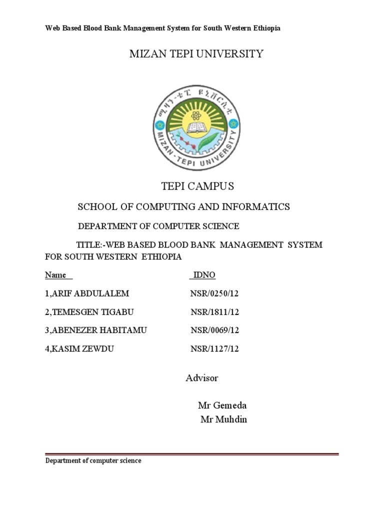 Mizan Tepi University Group 4 | Download Free PDF | Blood Donation | Data