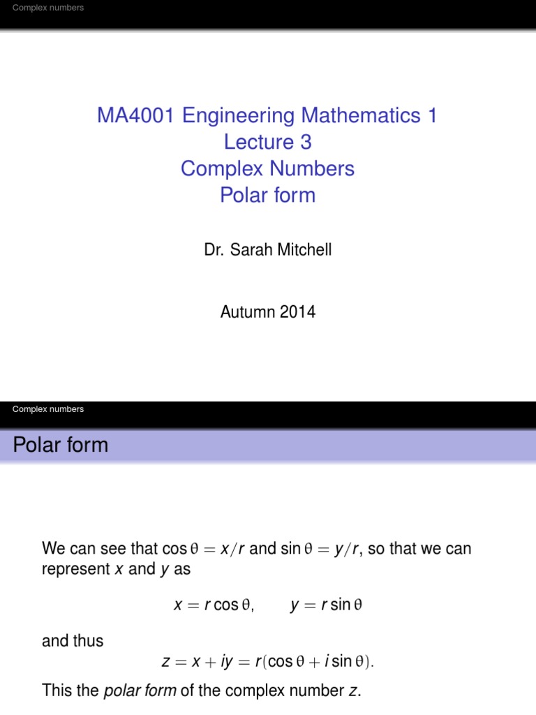 Complex 1 Pdf Complex Number Trigonometry