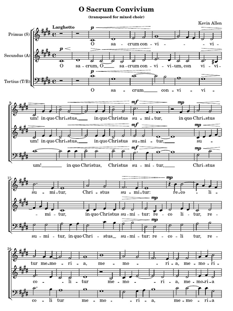 Kevin Allen - O Sacrum Convivium | PDF