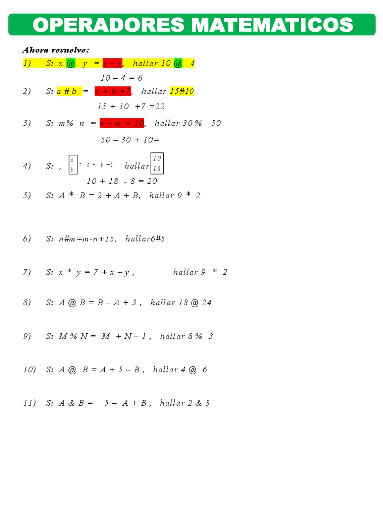 Operadores-Matematicos 2do | PDF | Ajedrez