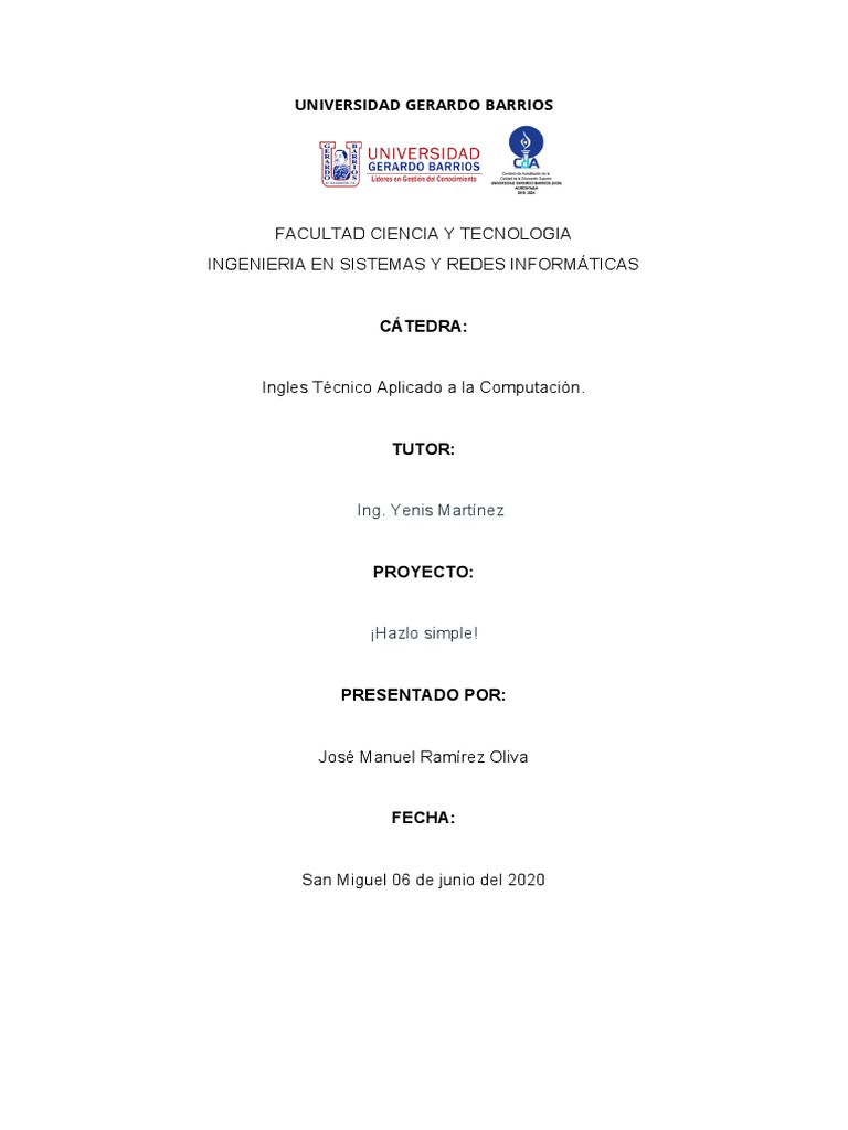 Unidad 3 - Actividad 1 - ¡Hazlo Simple! | PDF