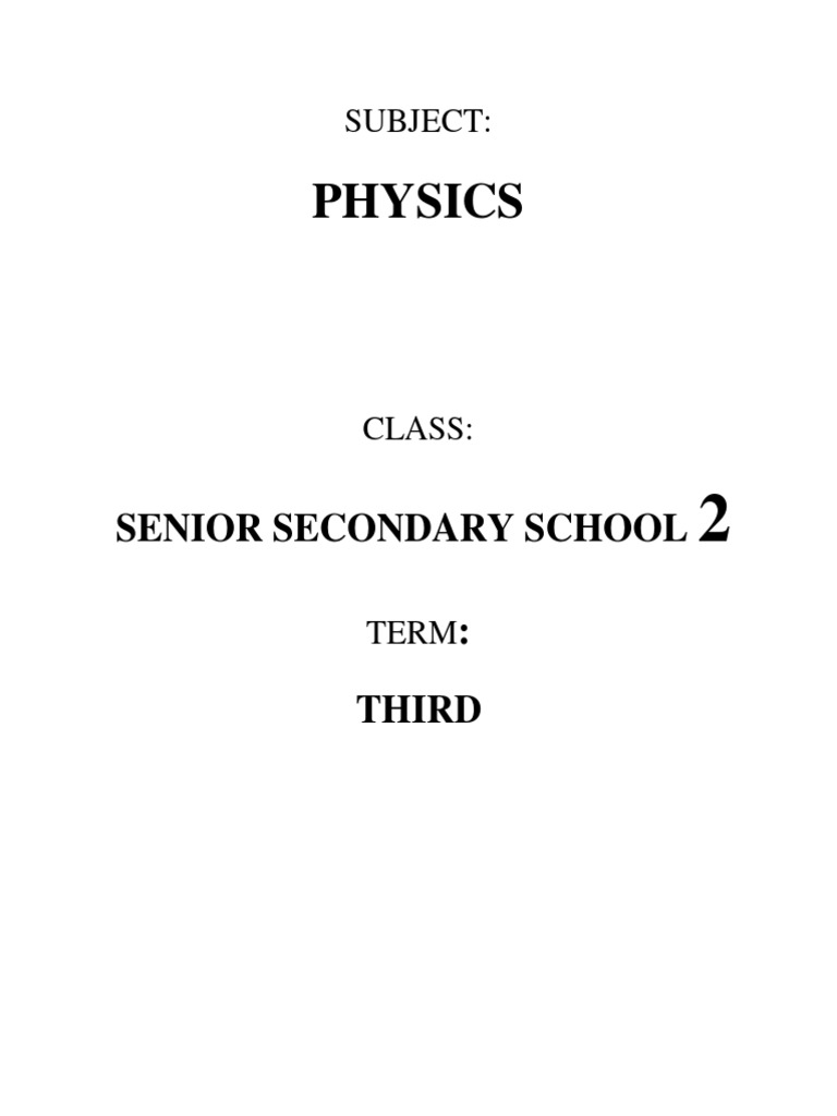 SS2 Physics 3rd Term Lesson Note PDF | PDF | Sound | Optics