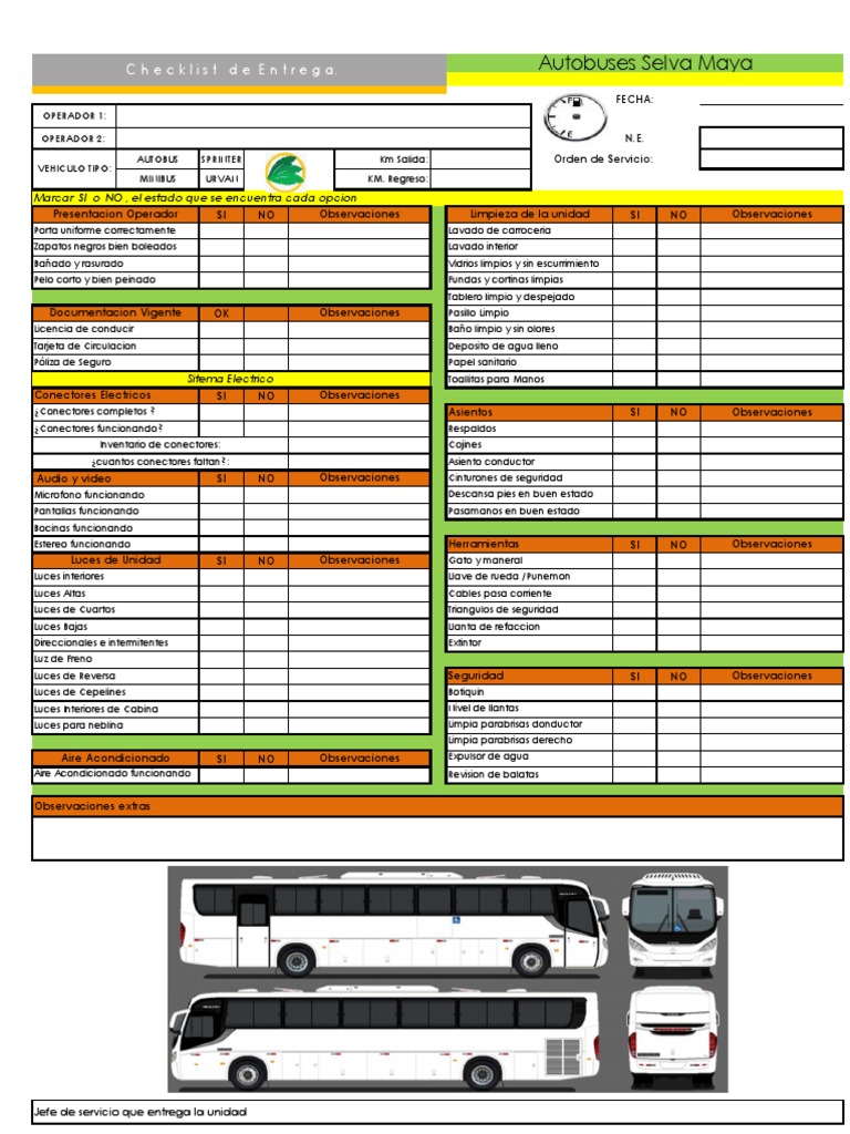 Check List - Bus | PDF | Coche | Estilos de carrocería