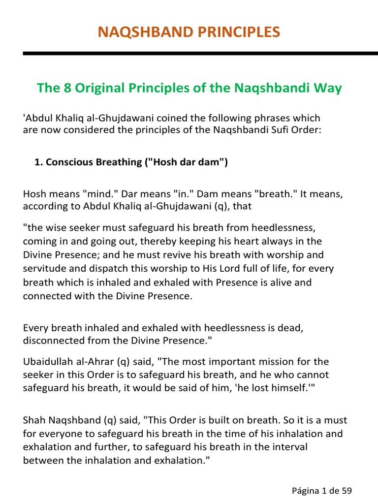 Naqshbandi Sufi Principles Explained | PDF | Sufism | God In Islam