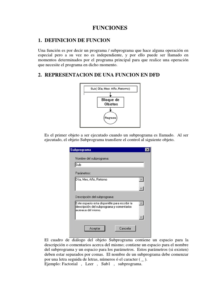 3 3er. Tema Funciones en DFD | PDF | Función (Matemáticas) | Algoritmos