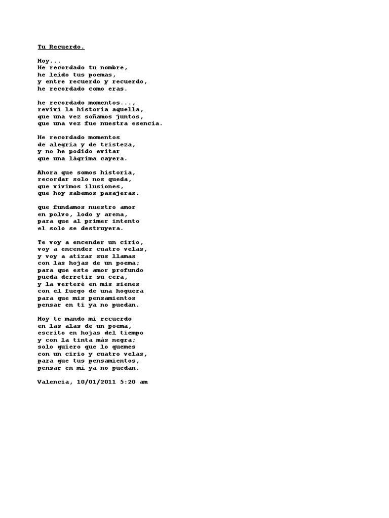 Tu Recuerdo | PDF