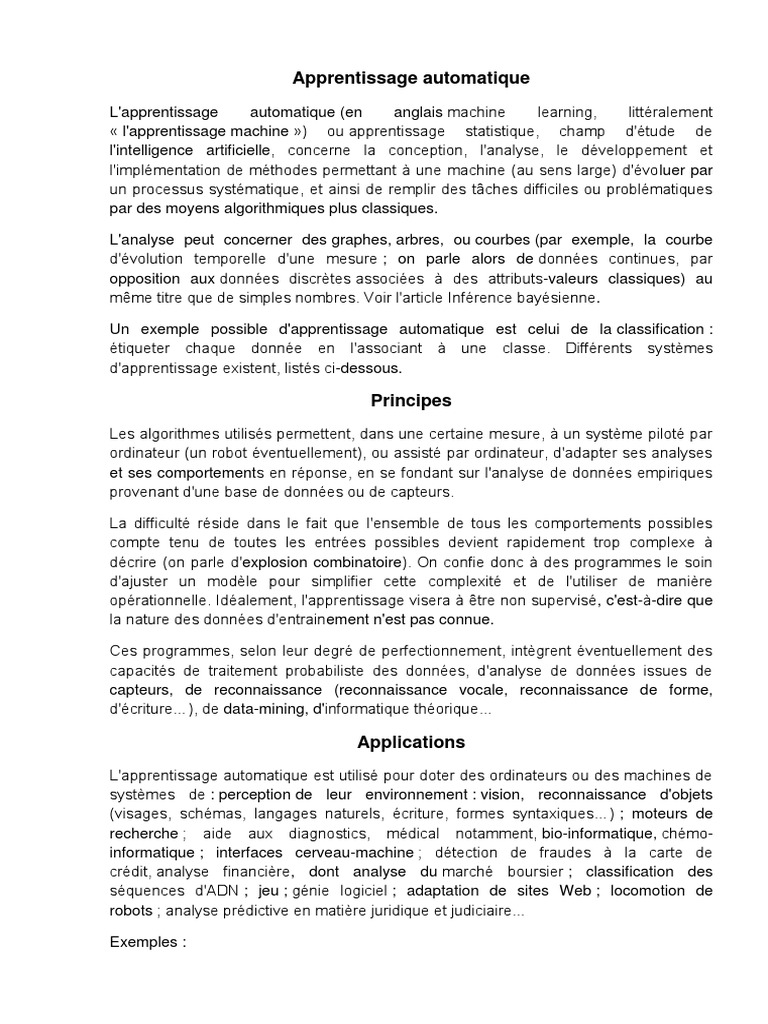 Apprentissage Automatique - Machine Learning - 091317 | PDF | Apprentissage automatique ...