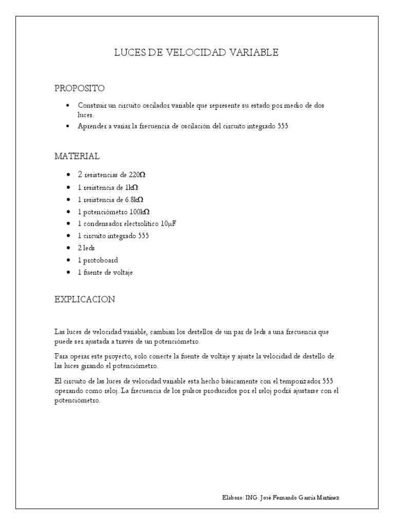 Luces De Velocidad Variable Pdf
