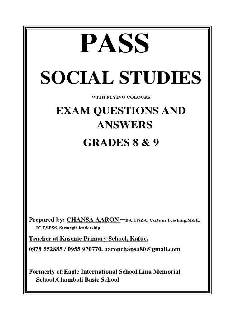Grade 8 & 9 Social Studies Q&A Guide | PDF | Zambia | David Livingstone