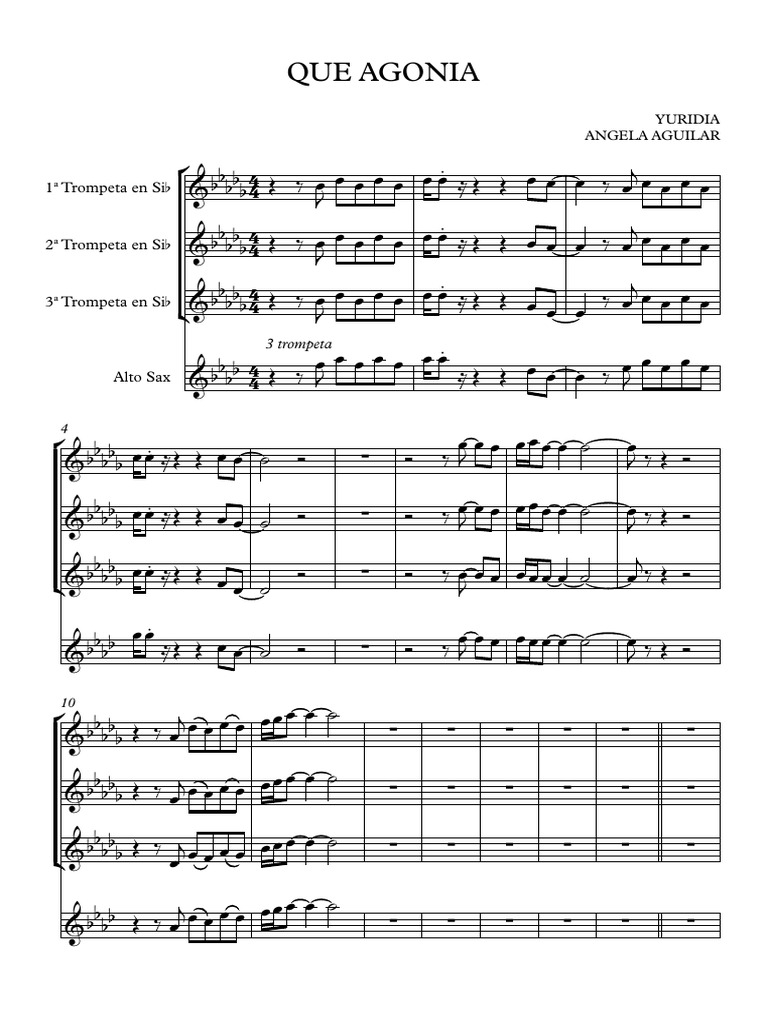 QUE AGONIA - Partitura Completa | PDF