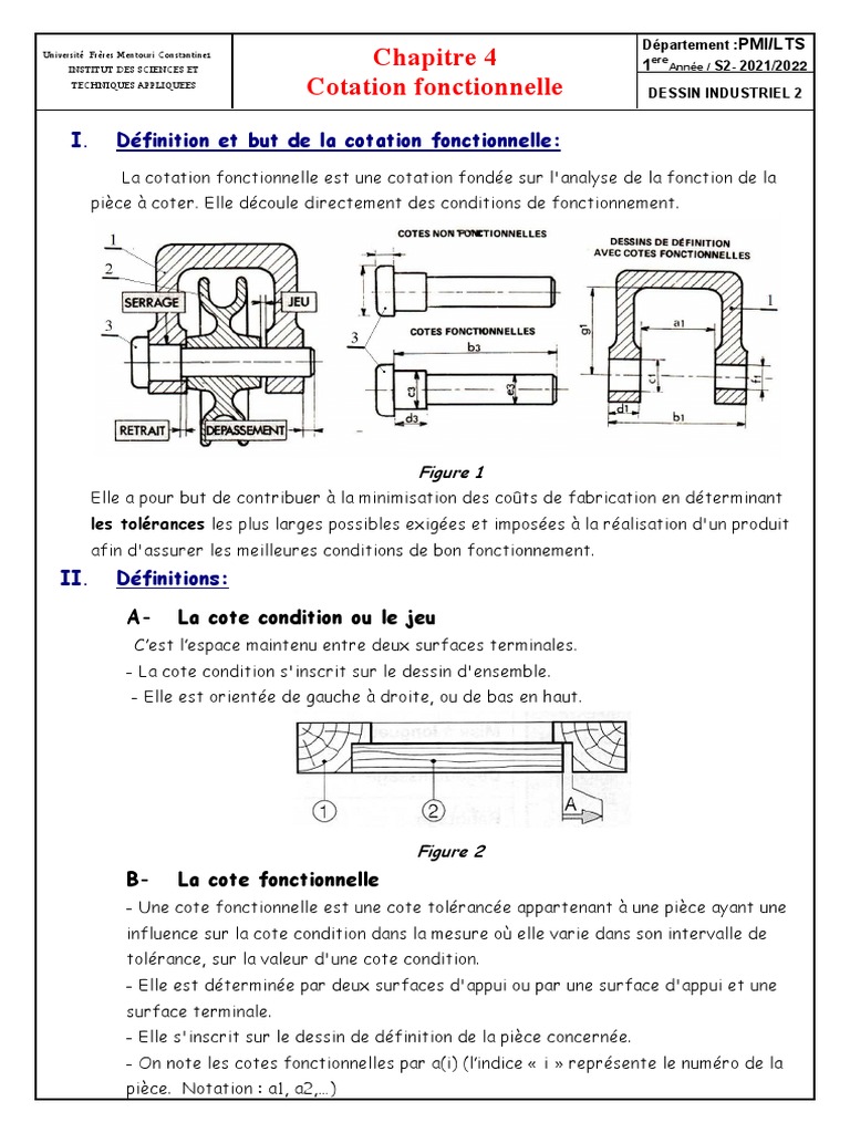 CH 4 Cotation Fonctionnelle 2022 | PDF | Dessin technique ...