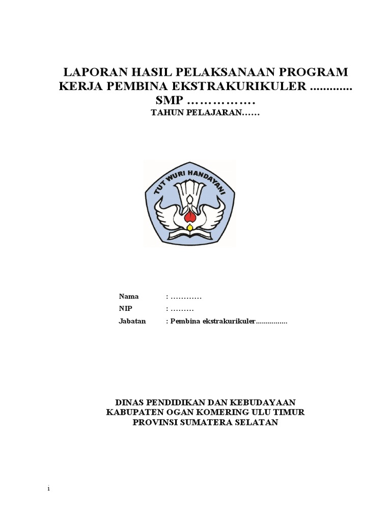 Laporan Hasil Pelaksanaan Program Ekstrakurikuler | PDF | Seni | Komputer