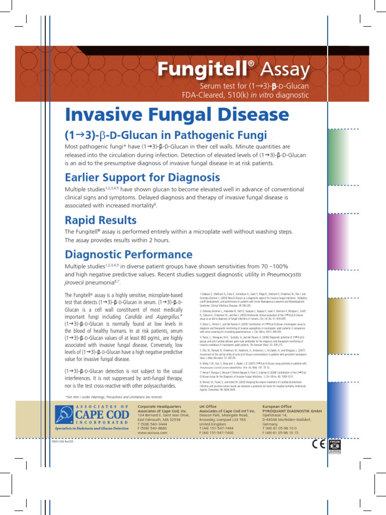 Fungitell Datasht - PN001269r005 | PDF | Infection | Health Sciences