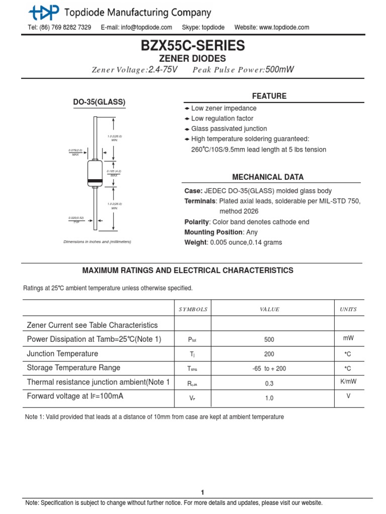 Codigos Diodos Zener BZX55C | PDF | Diode | Electric Power