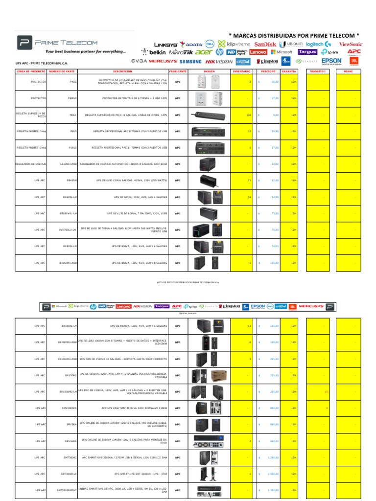 Abril 25-Lista de Precios Distribucion Prime Telecom 604-1 | PDF | Impresora (Computación ...