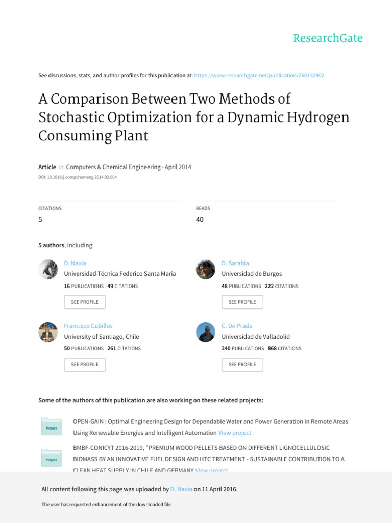 A Comparison Between Two Methods Of Stochastic Optimization Pdf