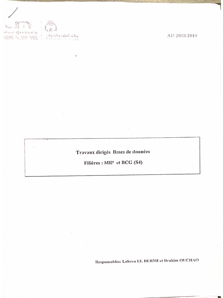 TD Base de Données | PDF